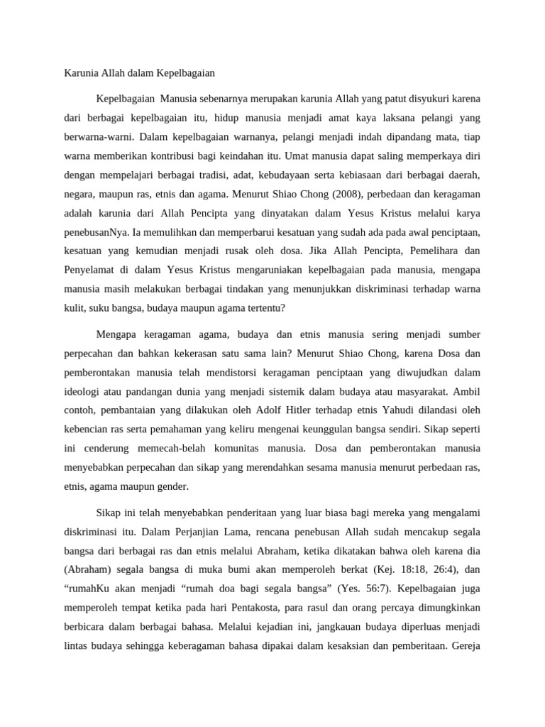 Karunia Allah Dalam Kepelbagaian | PDF