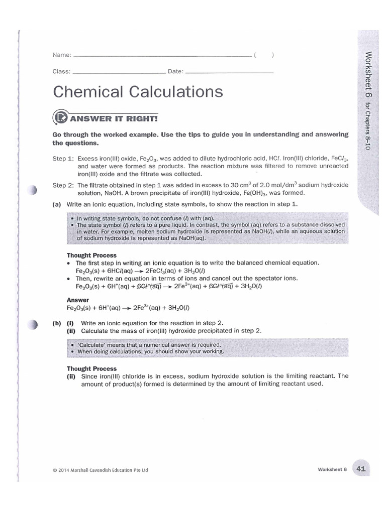Chemical Calculation Pdf