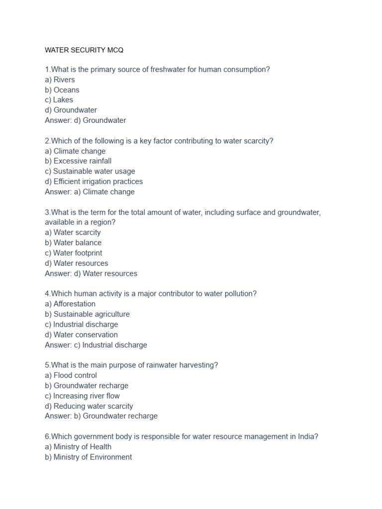 Water Security | PDF