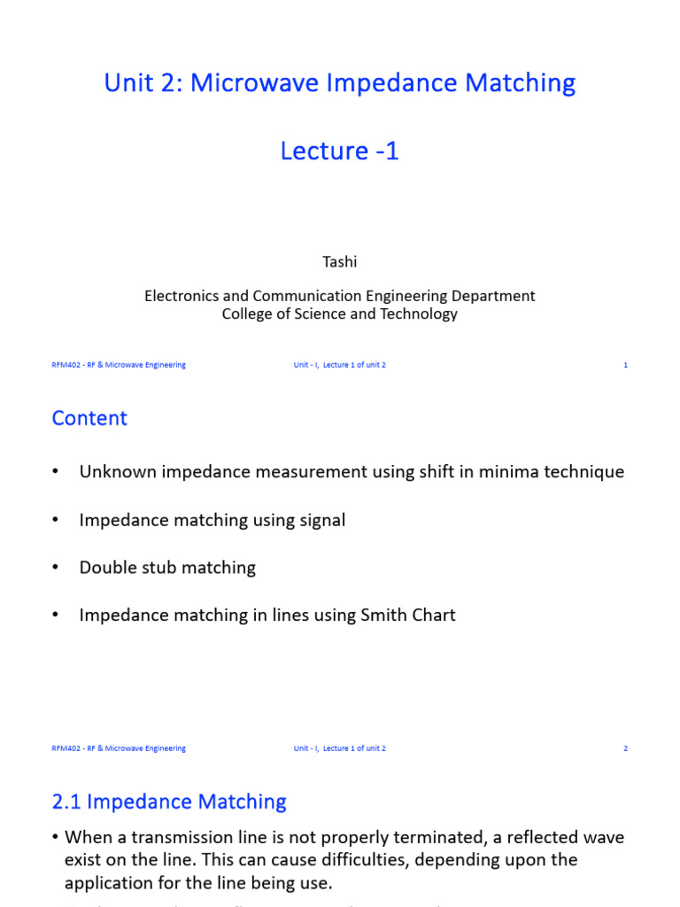 RF and Microwave Engg Lecture 3 | PDF