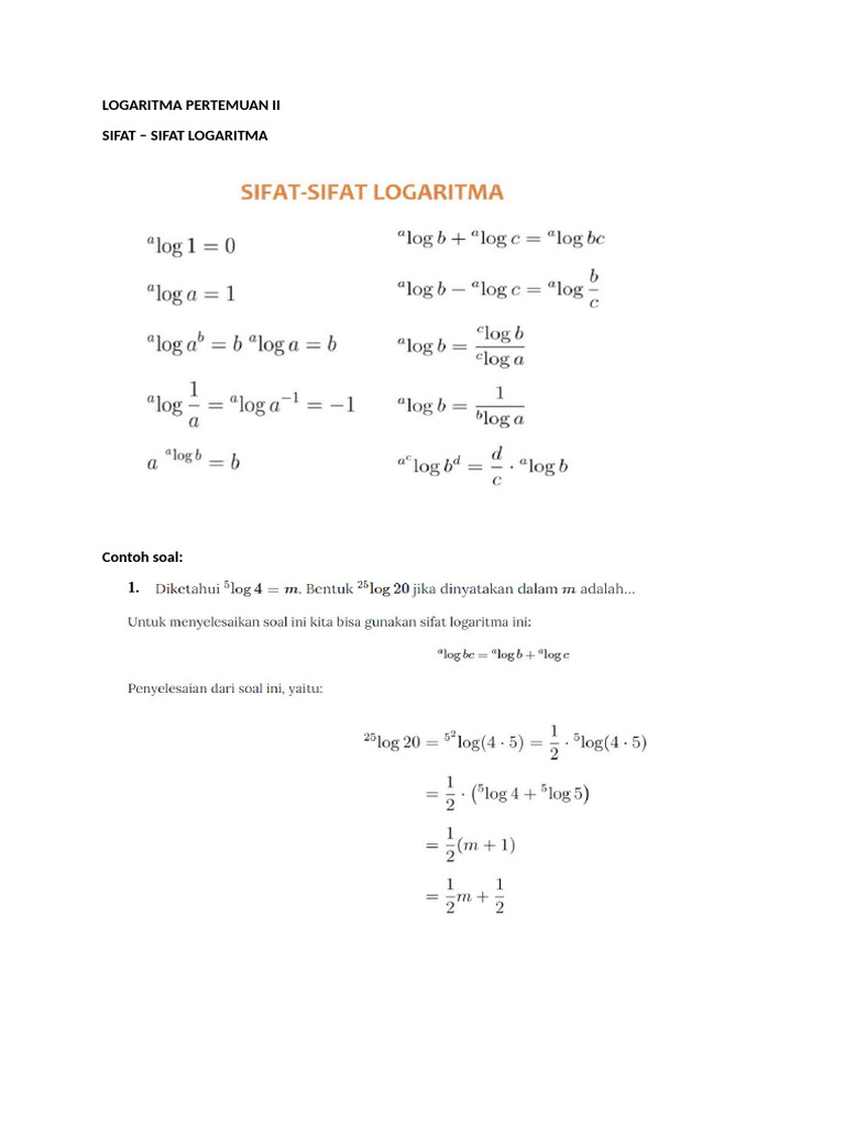 Latihan 4 - Logaritma | PDF