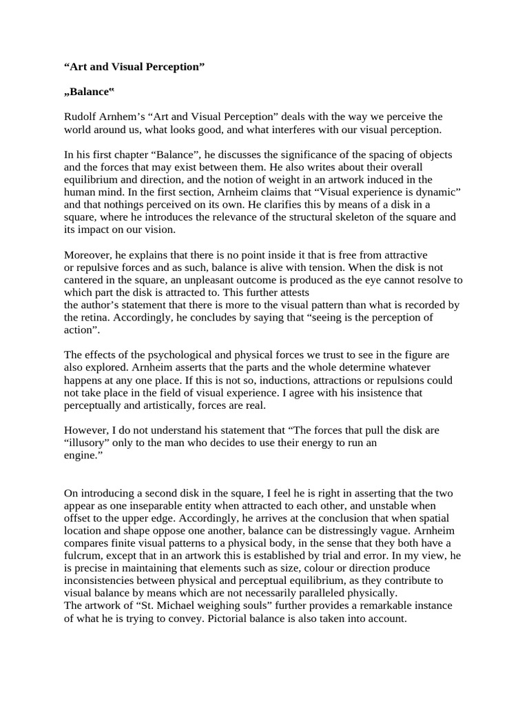 Art and Visual Perception | PDF