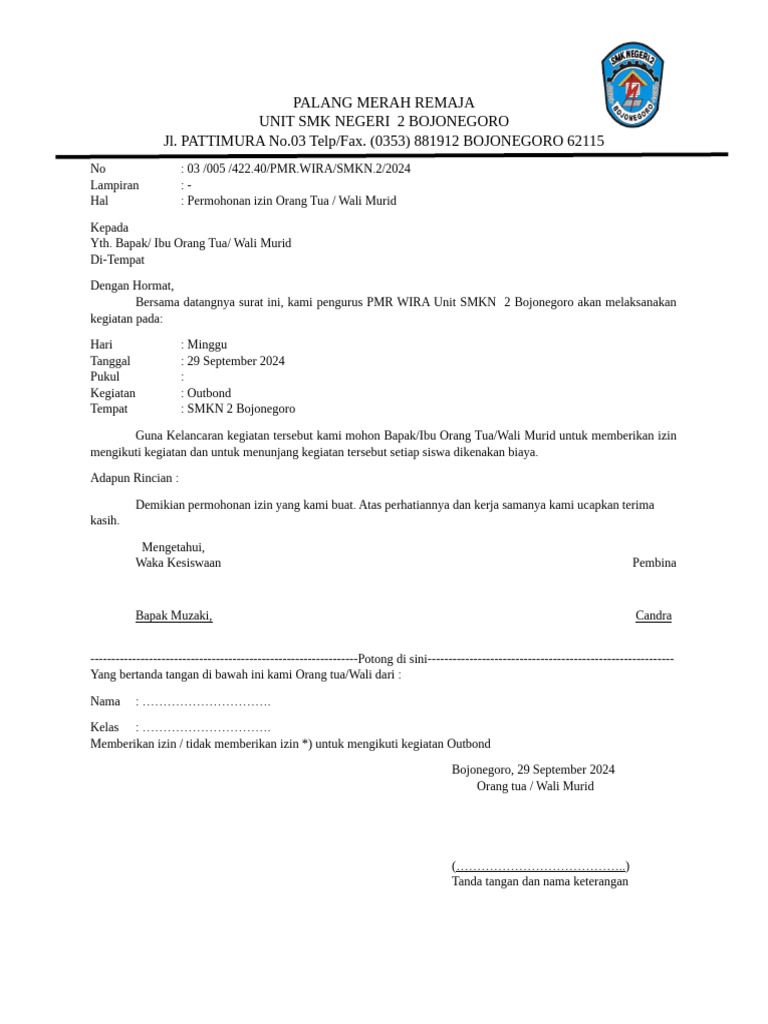 Surat Undangan PMR | PDF