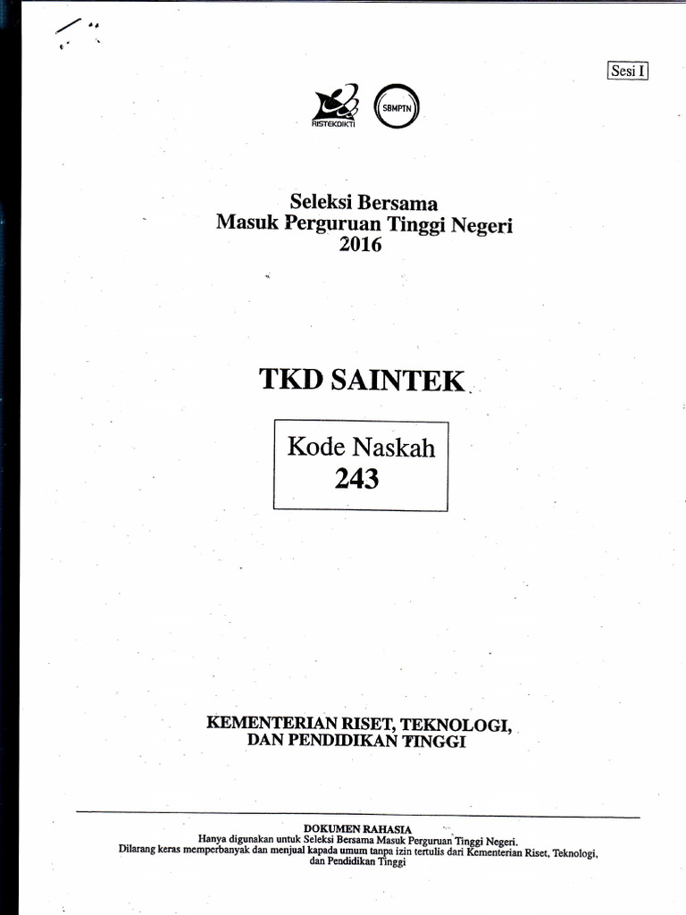 TKD Saintek 243 | PDF