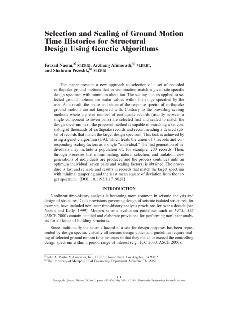 Selection and Scaling of Ground Motion | PDF