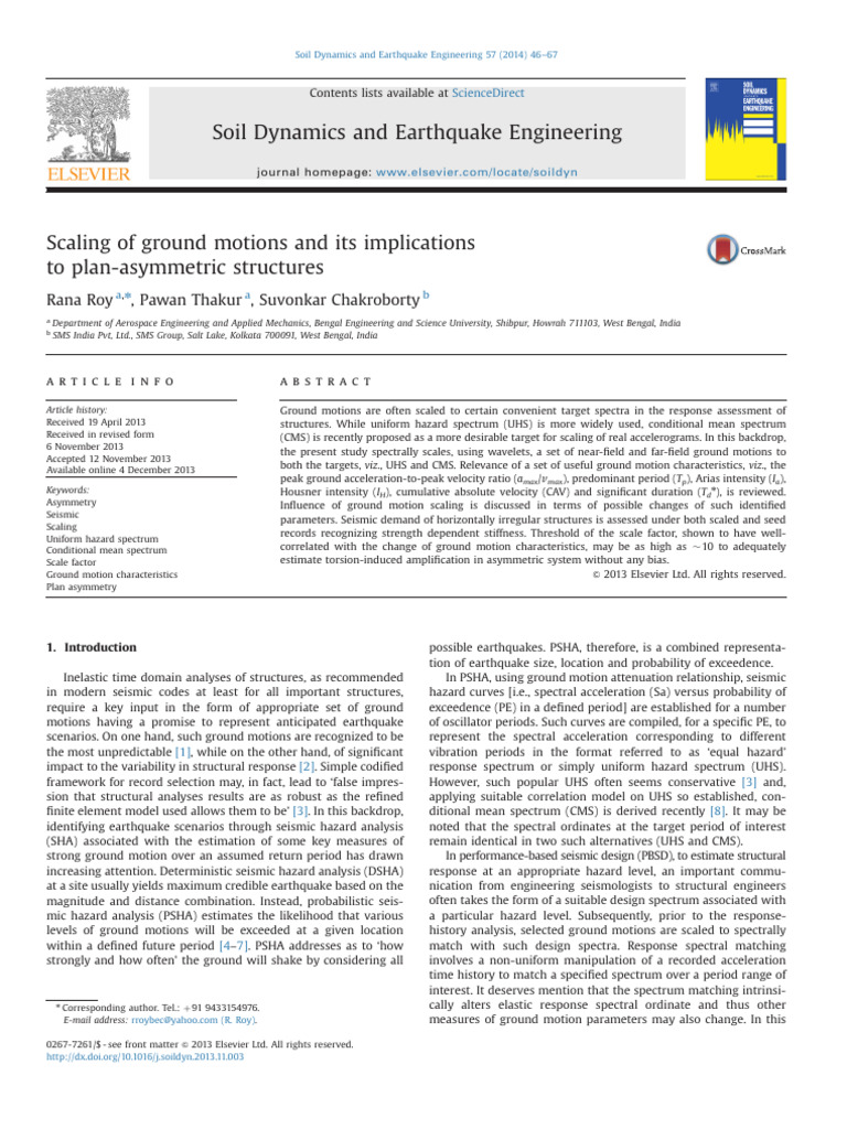 Scaling of Ground Motions and Its Implications | PDF