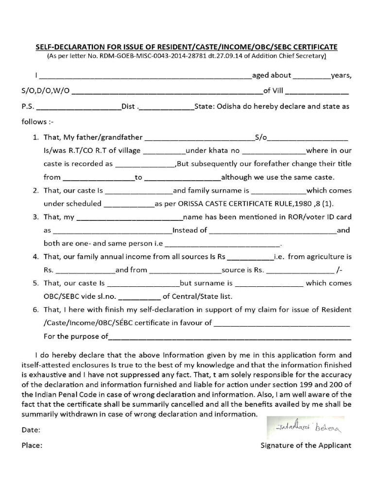 self Declaration (1) | PDF