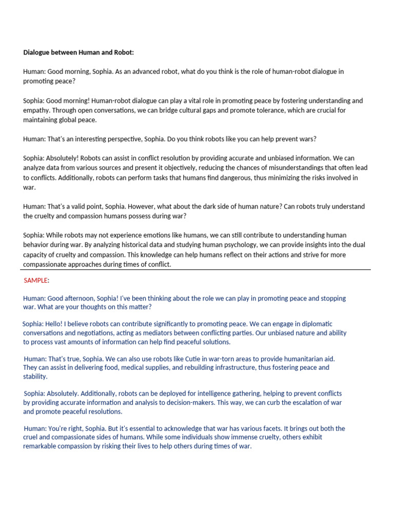 Sample Dialogue | PDF