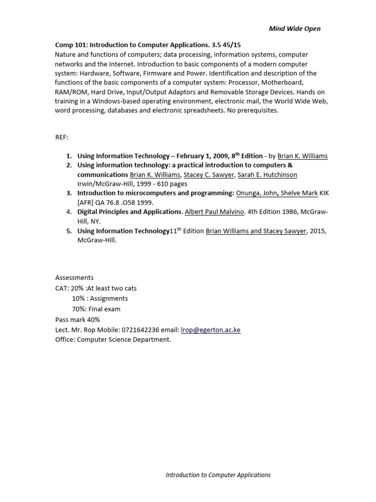 Comp 101 Notes 2021 Rop-1 | PDF