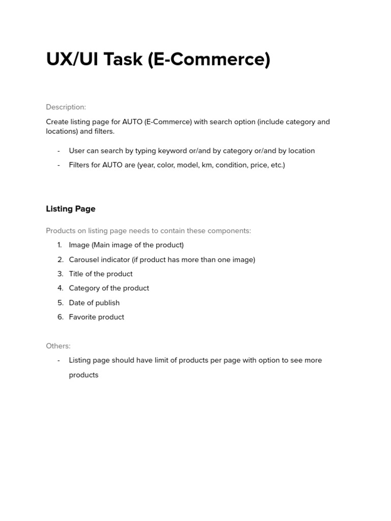 UX_UI Task (E-Commerce) | PDF