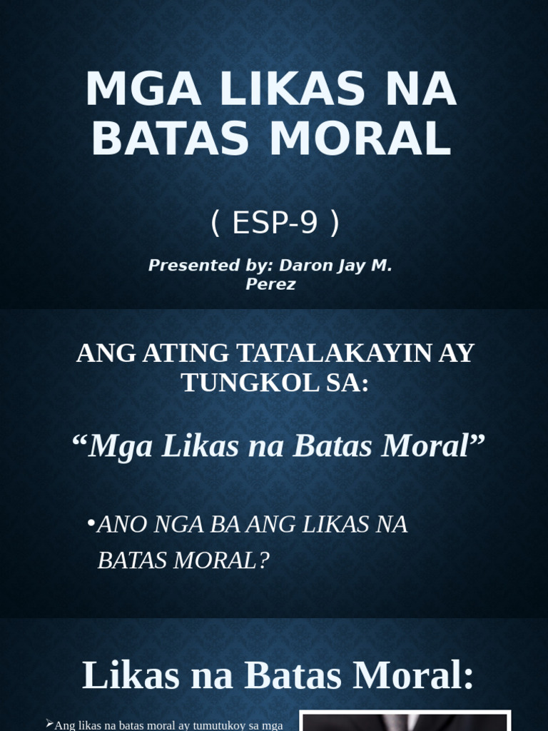 Mga Likas Na Batas Moral | PDF