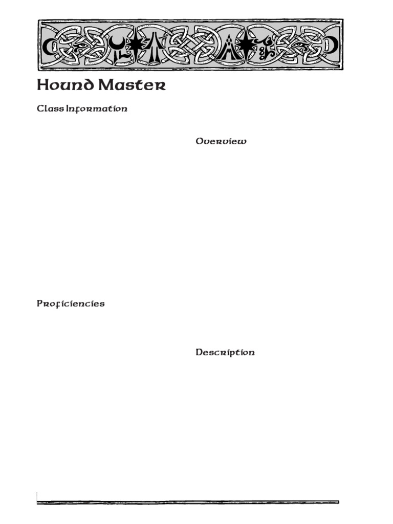 Houndmaster NPC | PDF
