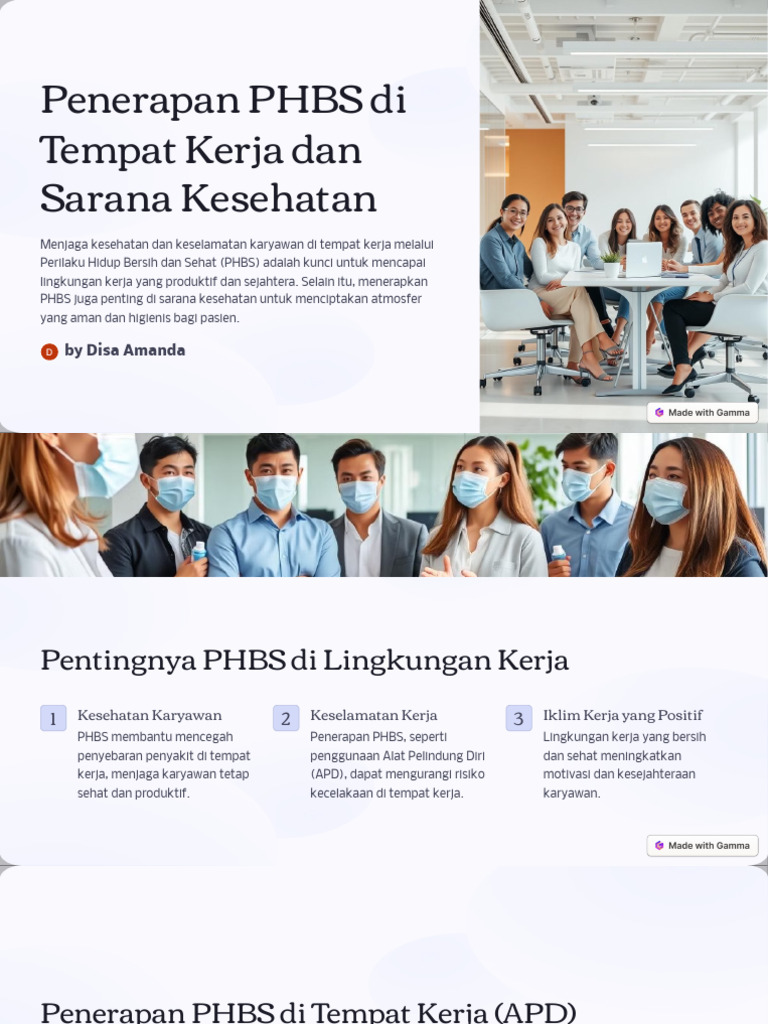 Penerapan PHBS Di Tempat Kerja Dan Sarana Kesehatan | PDF