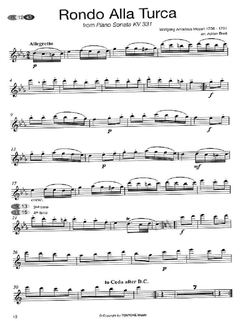 Rondo Alla Turca 1 | PDF