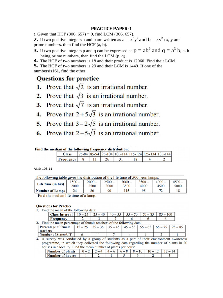 Practice Paper-1 | PDF