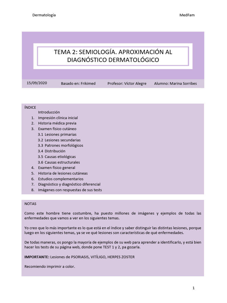 Tema 2 Derma | PDF