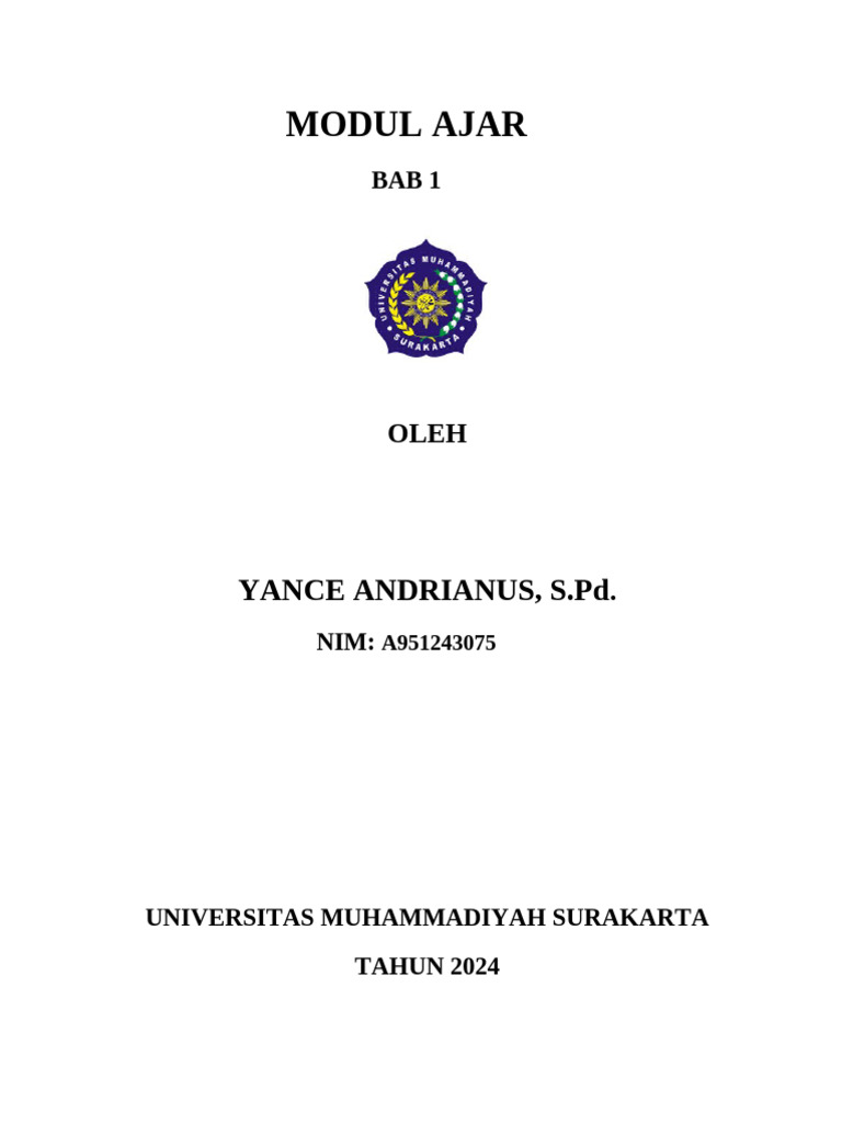 Modul Ajar Untuk Tampil Yance Andrianus | PDF