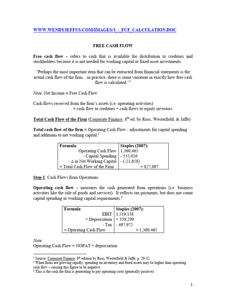FCF Calculation | PDF