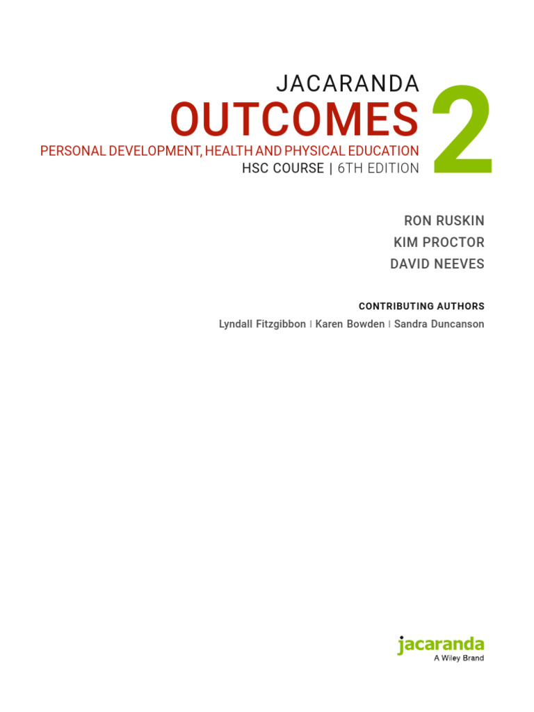 HSC Outcomes 2 Pdhpe New | PDF | Chronic Condition | Wellness