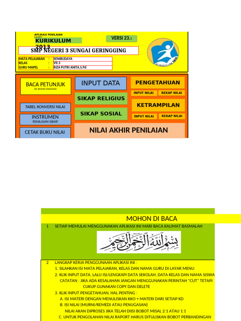Nilai Pts Ok SBD 7.3 SMT 1 2024 | PDF