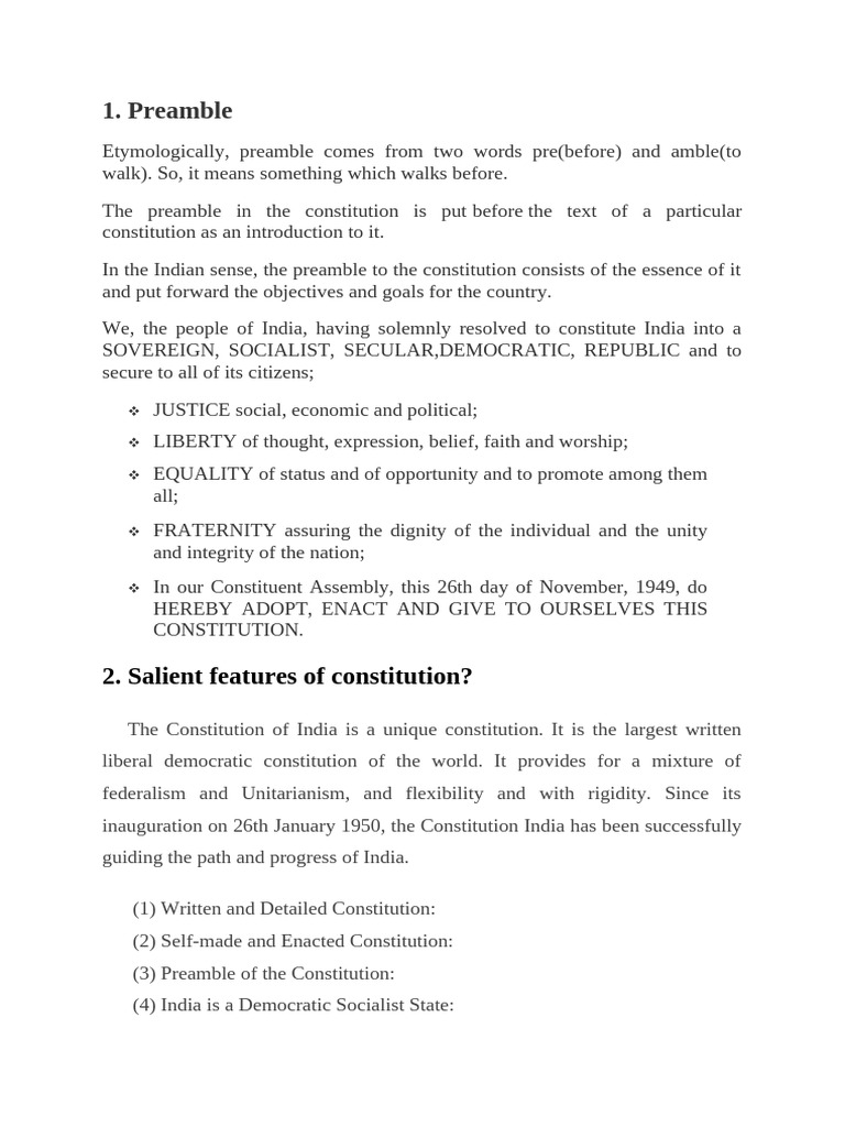 Constitution - 1 | PDF