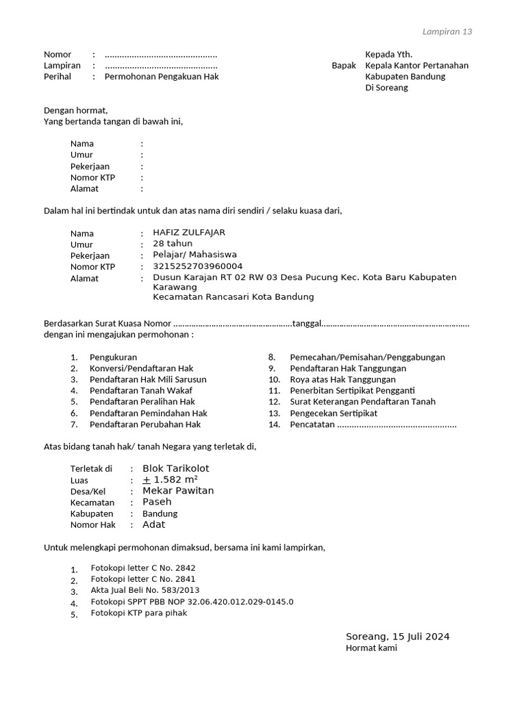 Warkah Pajar 1 | PDF