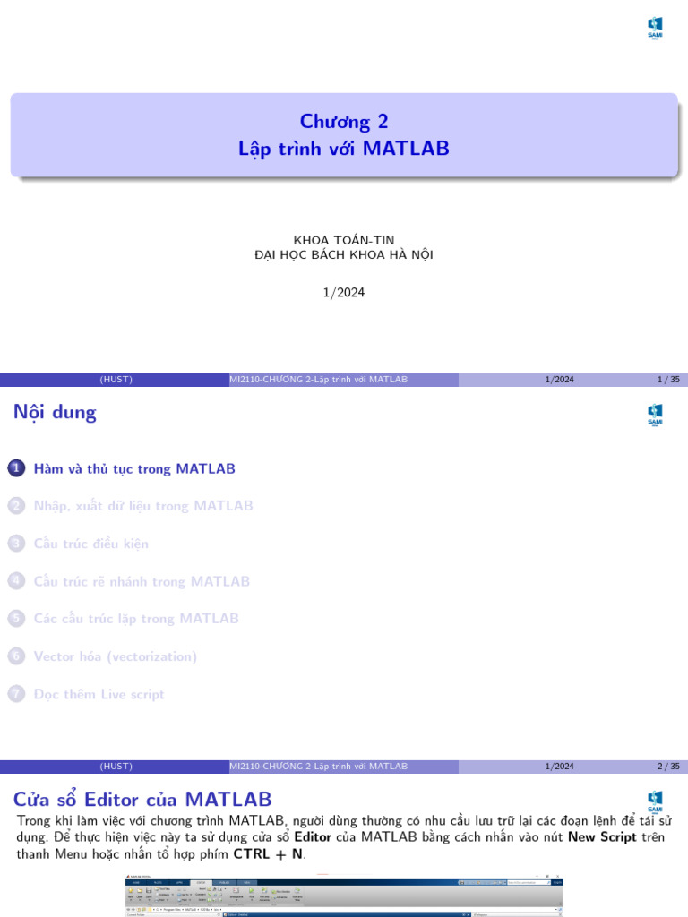 Matlab Chương 2 | PDF