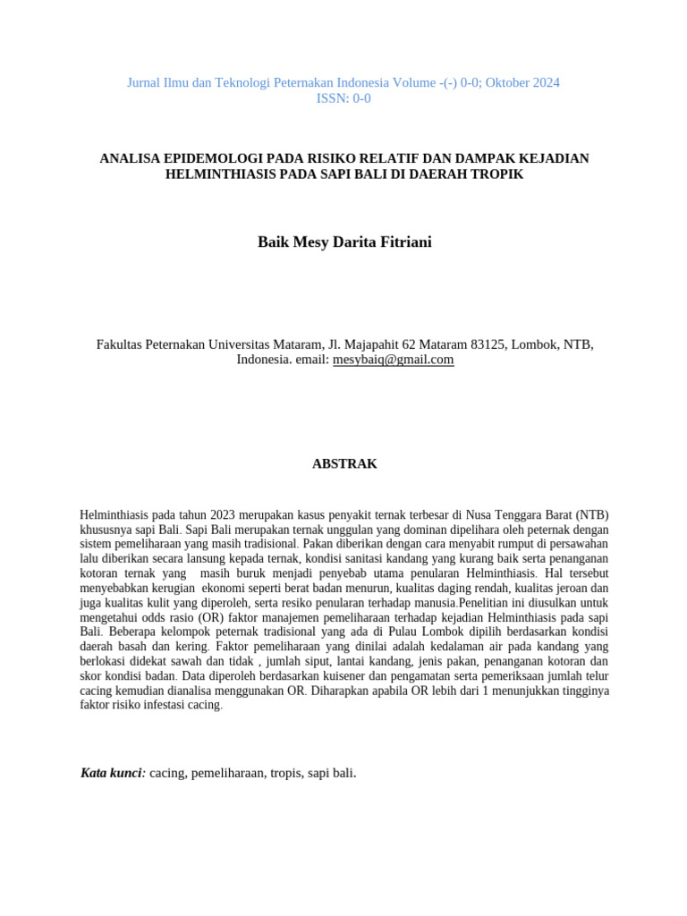 Tugas Jurnal Epidemologi Baiq Mesy | PDF