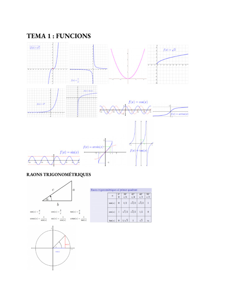 TEMA 1 - FUNCIONS - Documentos de Google | PDF