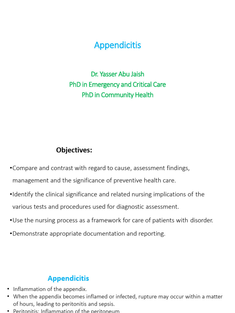 Appendicitis | PDF