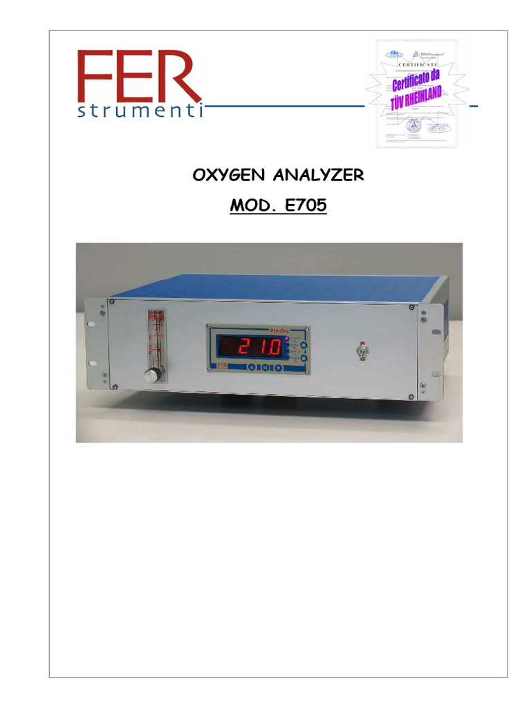 Analizzatore Ossigeno E705 en 1 | PDF