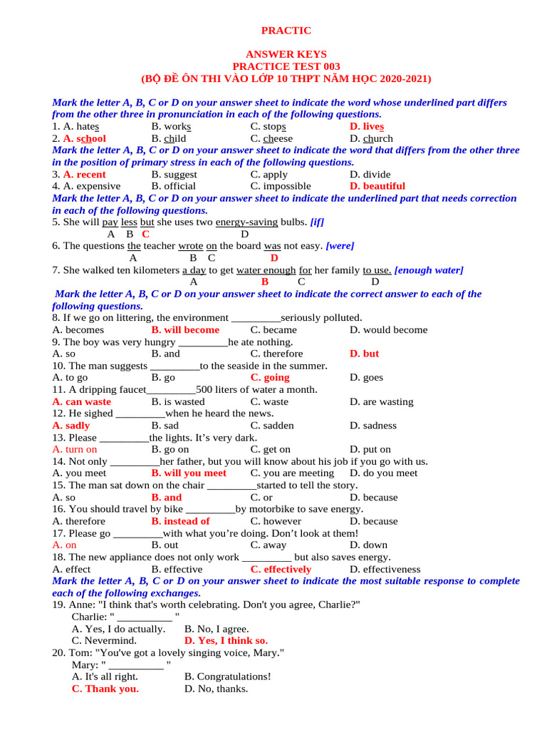 Practice Test 003.2020 | PDF