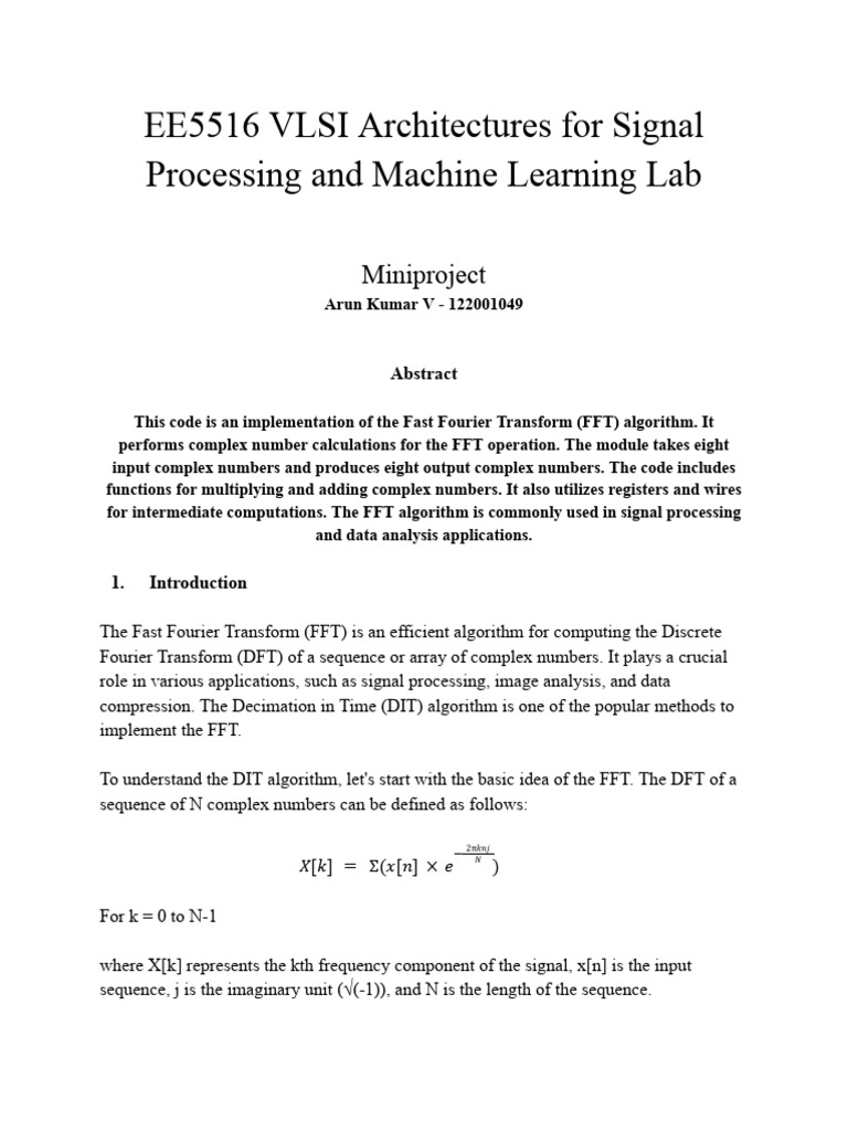 8-Point DIT FFT-IFFT | PDF