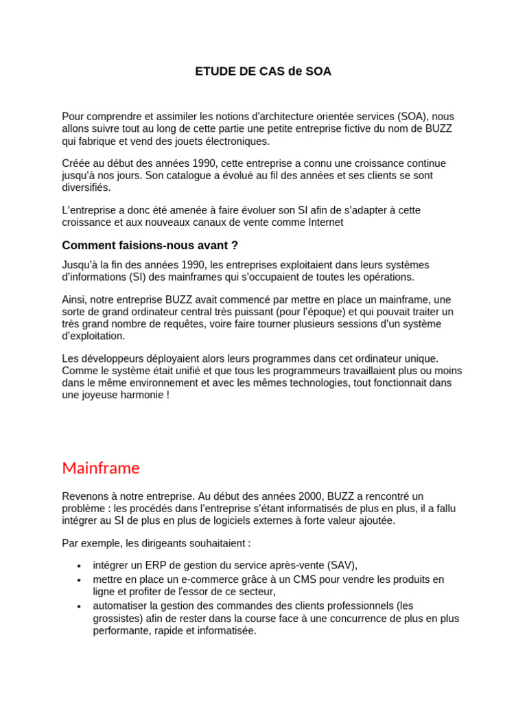 ETUDE DE CAS de SOA | PDF