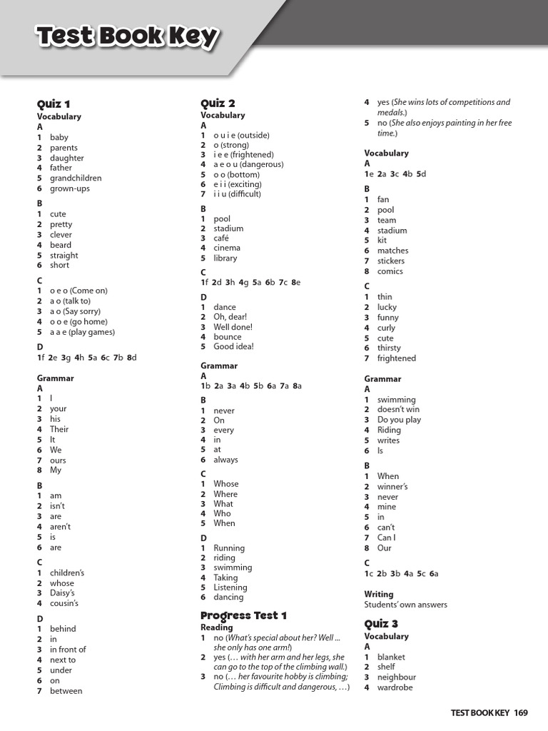 Kids Zone 5 - Tests (Key) | PDF