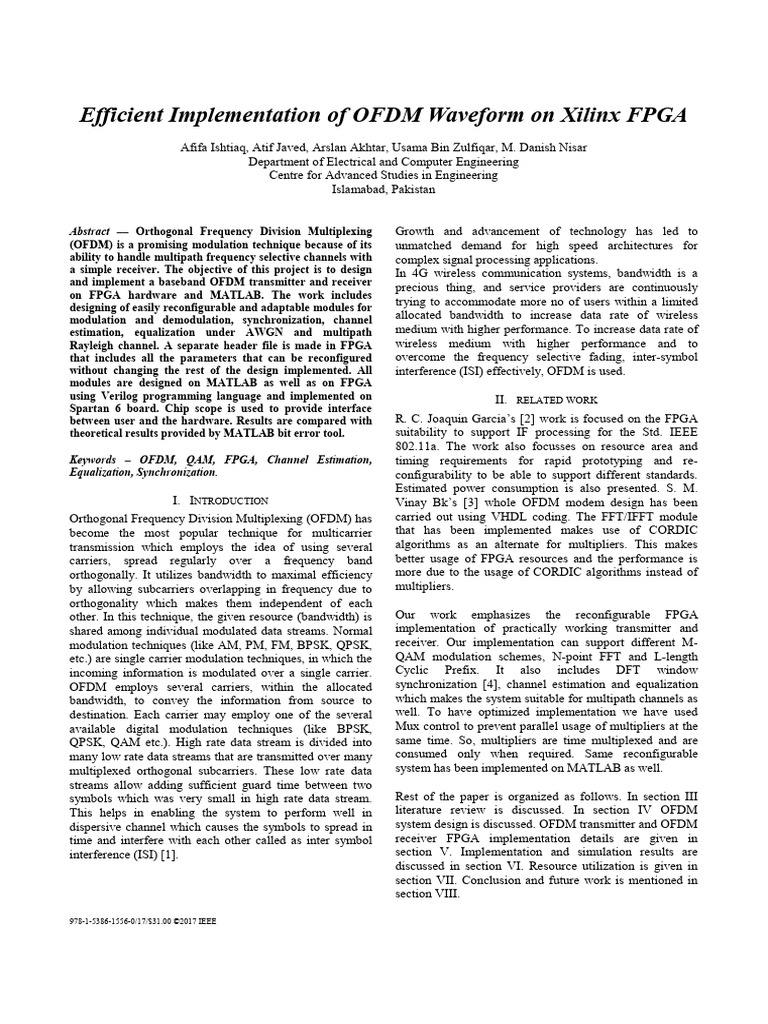 OFDM Waveform On Xilinx FPGA | PDF