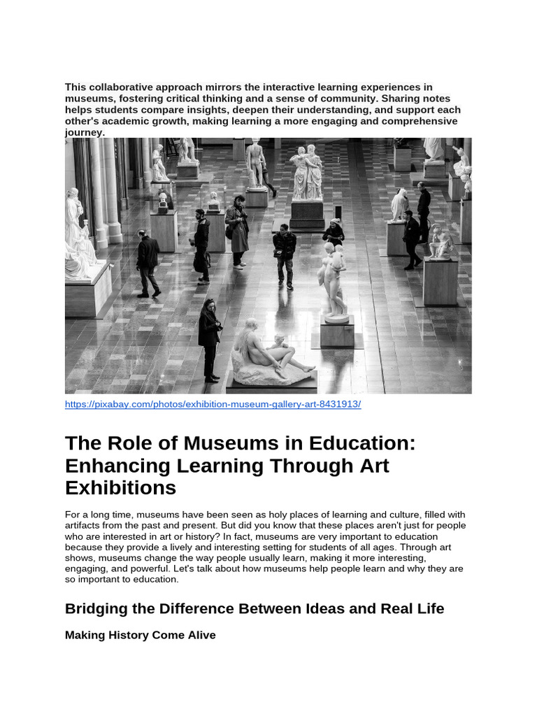 The Role of Museums in Education - Enhancing Learning Through Art ...