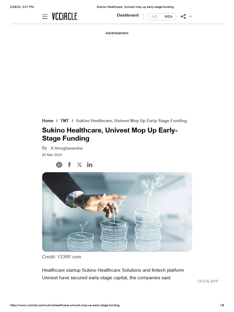 Univest Mop Up Early-Stage Funding | PDF