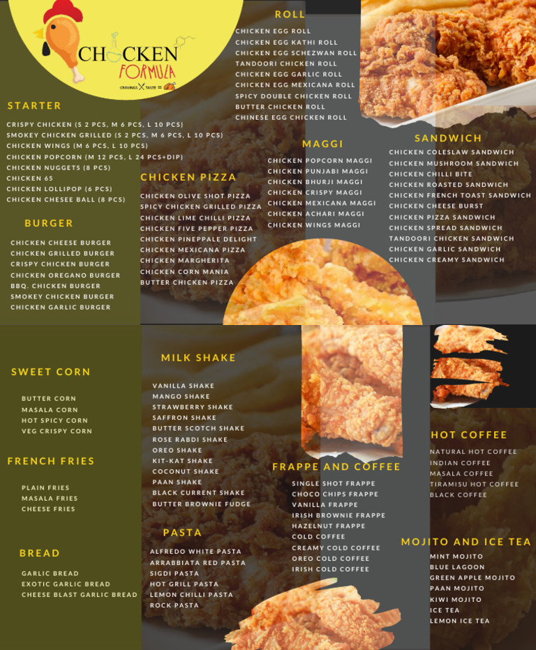 Chicken Formula Menu WR | PDF