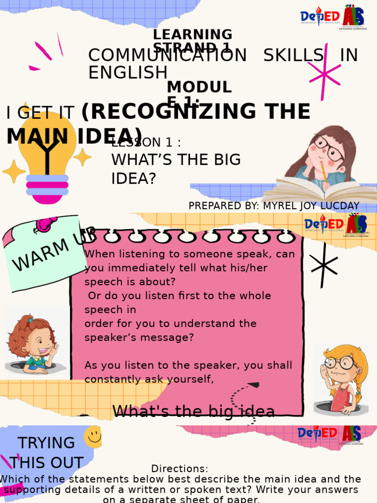 Ls1 Eng Comskills Mo1 Lesson1 | PDF