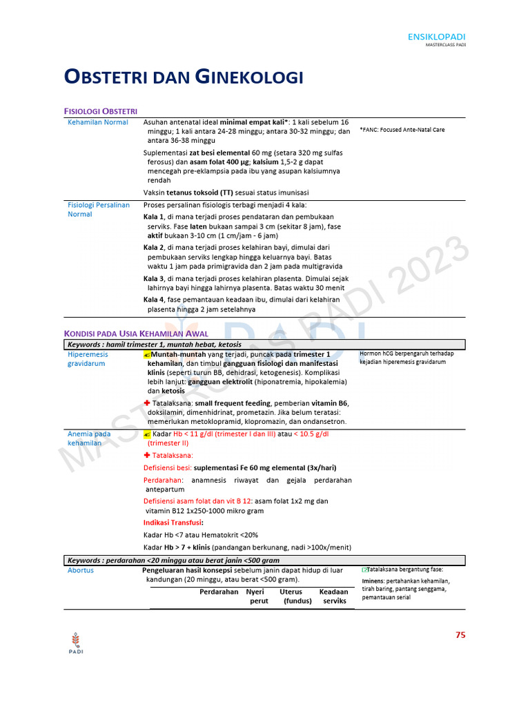 Obstetri Ginekologi 2023 | PDF