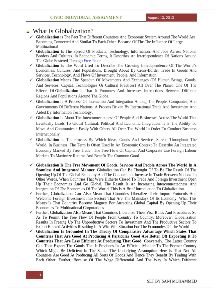 What Is Globalization | PDF | Globalization | Developing Country