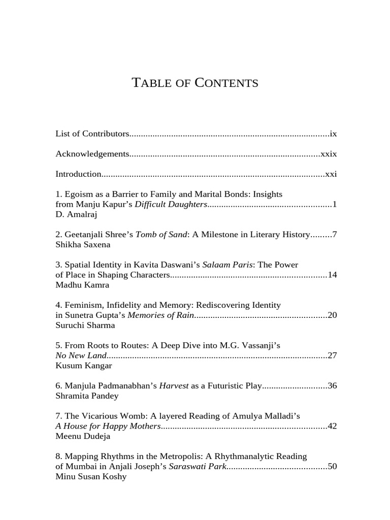 Contents Writers of Indian Diaspora | PDF Contents Writers of Indian Diaspora | PDF