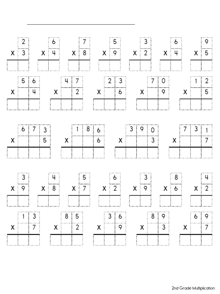 Multiplication Worksheets by 1digit | PDF