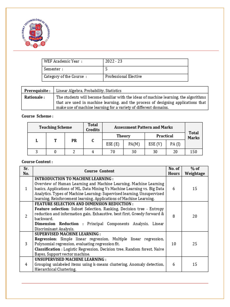 Gujarat Technological University | PDF