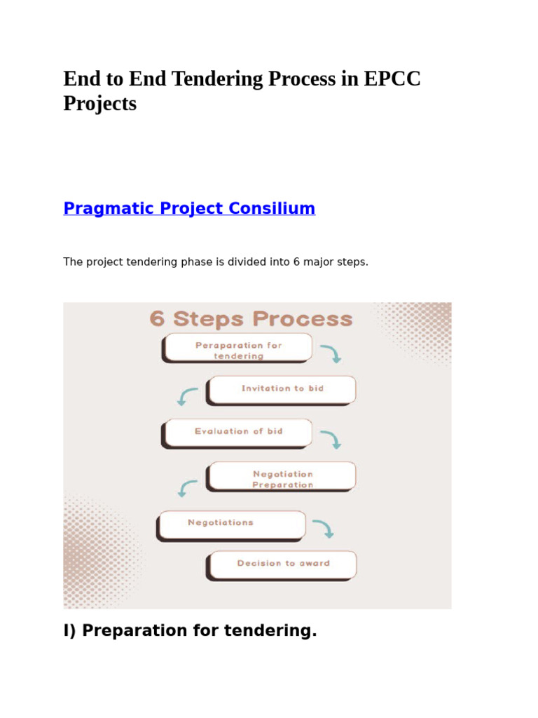 End To End Tendering Process in Mega EPCC Projects | PDF