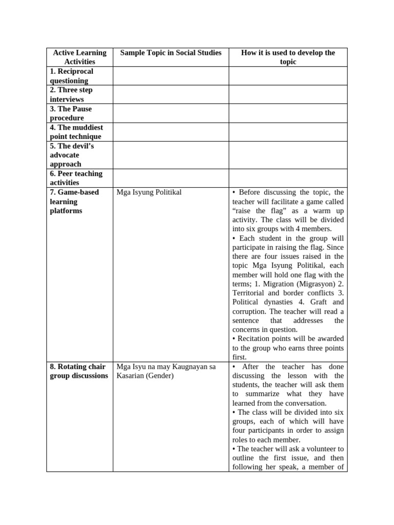 Active Learning Strategies | PDF