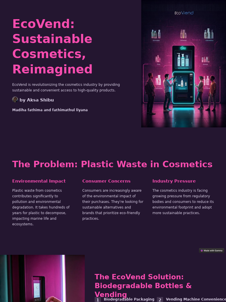 EcoVend Sustainable Cosmetics Reimagined | PDF