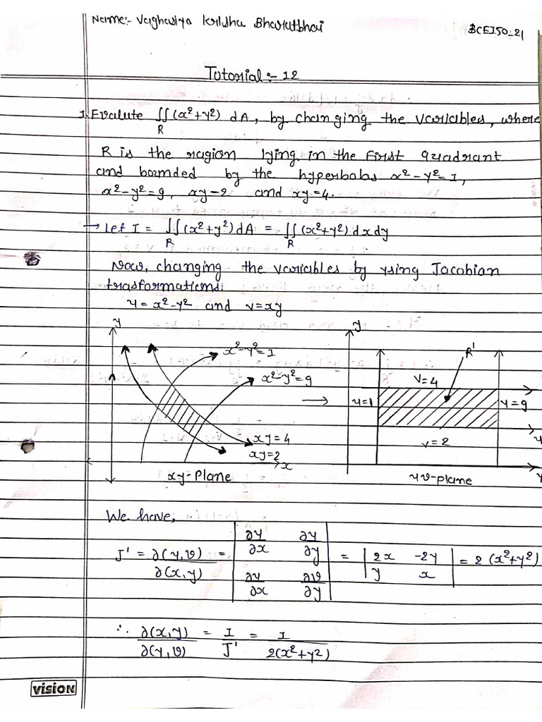 BCE150 - 21 - Maths - Tutorial-12 | PDF