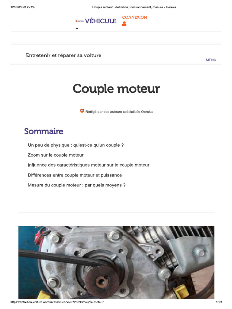 Couple Moteur | PDF